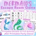Mermaids Printable Escape Style Activity Game for Ages 8-12 With ...