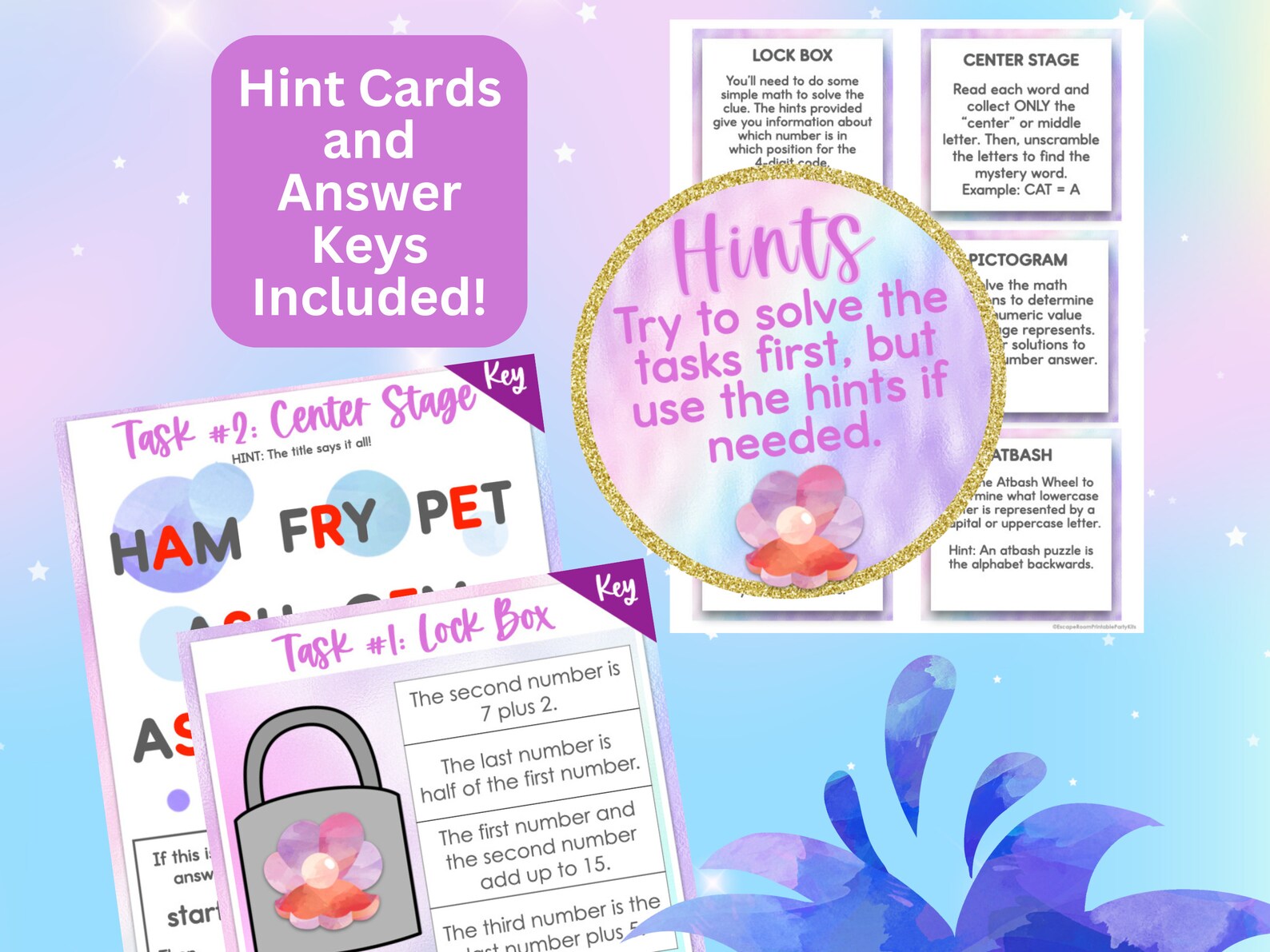 Mermaids Printable Escape Style Activity Game for Ages 8-12 With ...