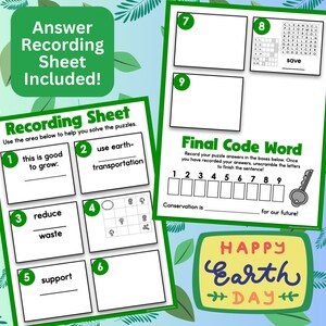 Earth Day Themed Printable Escape Room Style Activity Game for Ages 8 ...