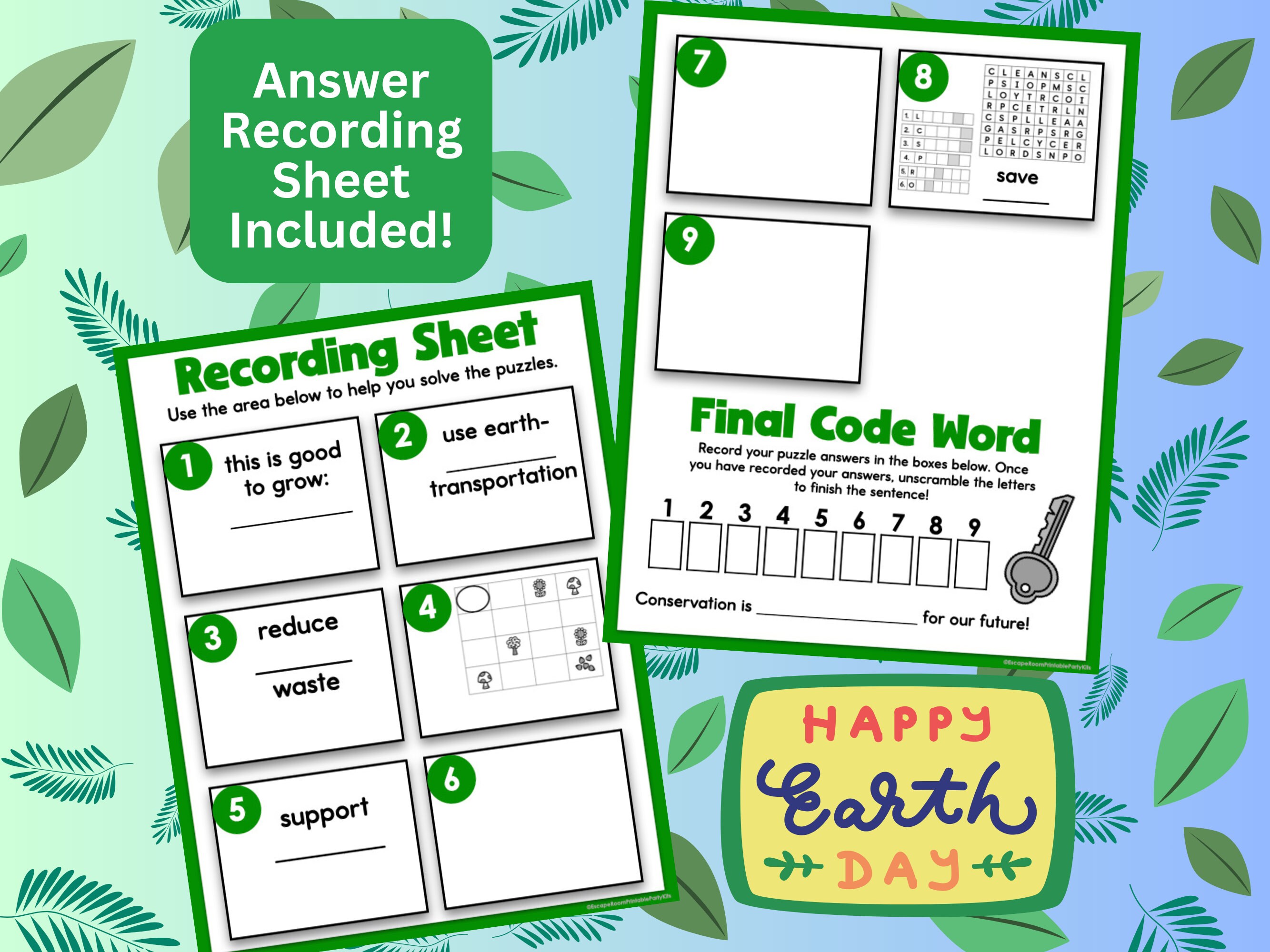 Earth Day Escape Room Game: Printable Party Decor, Ages 8-12 (PDF) - Etsy