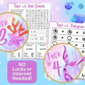 Mermaids Printable Escape Style Activity Game for Ages 8-12 With ...