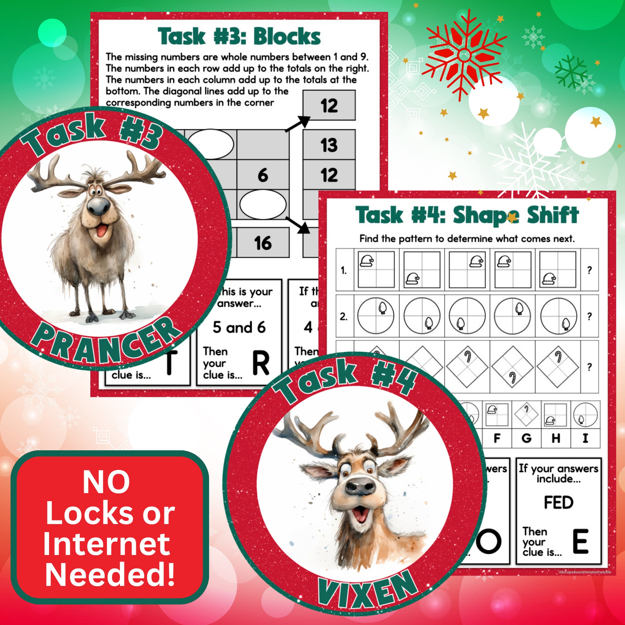 Christmas Hide and Seek With Santa Printable Escape Style Activity Game ...