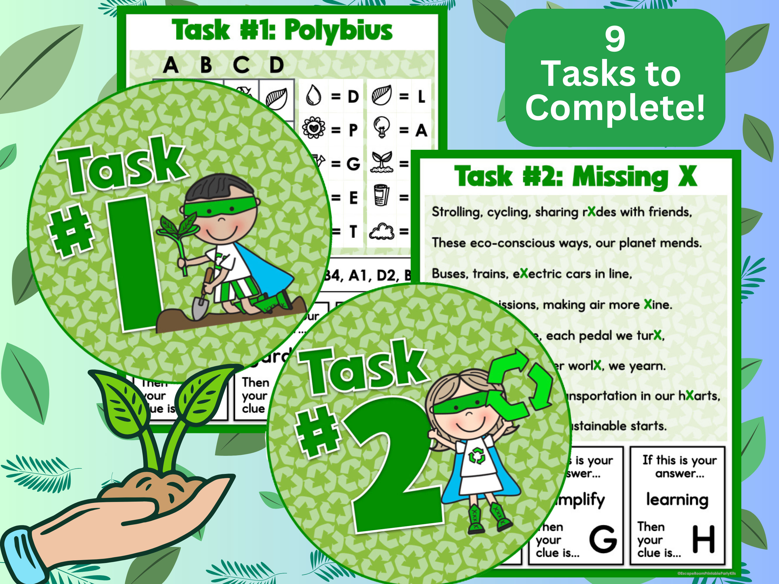 Earth Day Themed Printable Escape Room Style Activity Game for Ages 8 ...