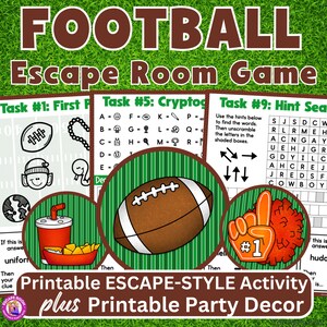 Football Escape Room Game: Printable Party Decor, Ages 8-12 (PDF) - Etsy