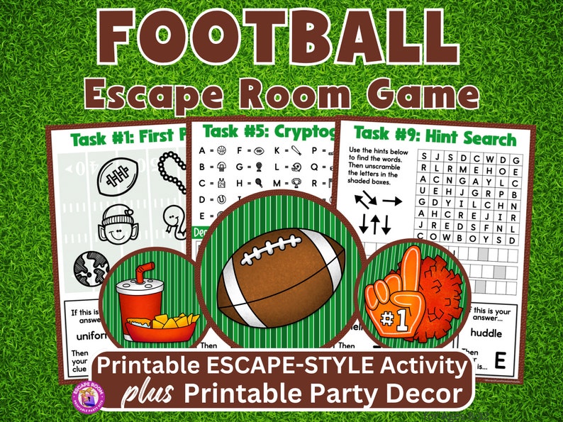 Football Escape Room Game: Printable Party Decor, Ages 8-12 (PDF) - Etsy