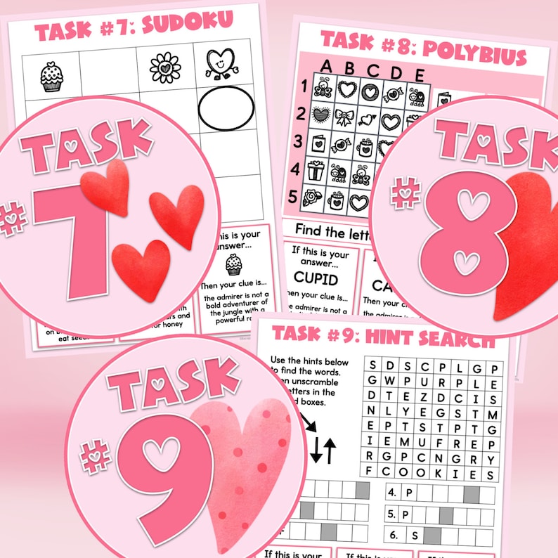 Secret Admirer Valentine's Day Themed Kids Mystery Printable Game Kit ...