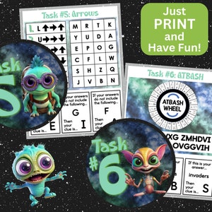 Aliens Printable Escape Style Activity Game for Ages 8-12 With ...