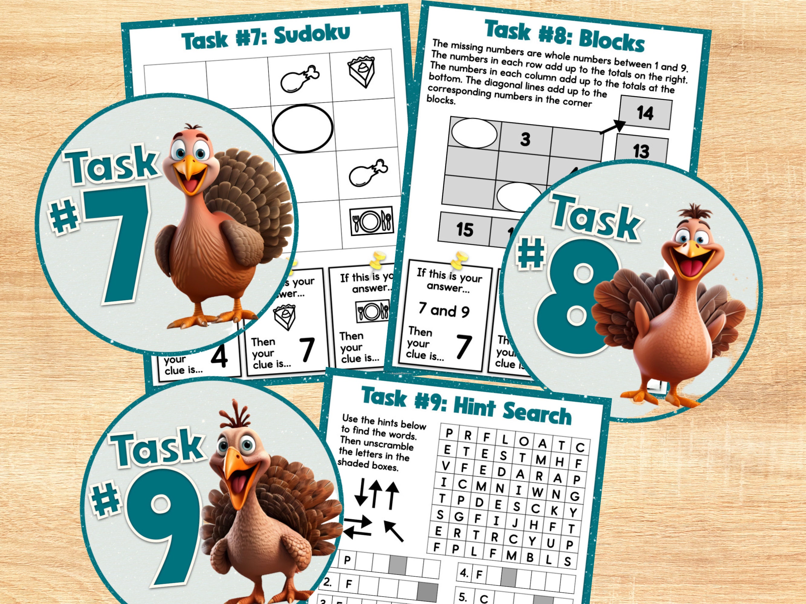Thanksgiving Turkey Escape Room Game: Printable Party Decor (ages 8-12 ...