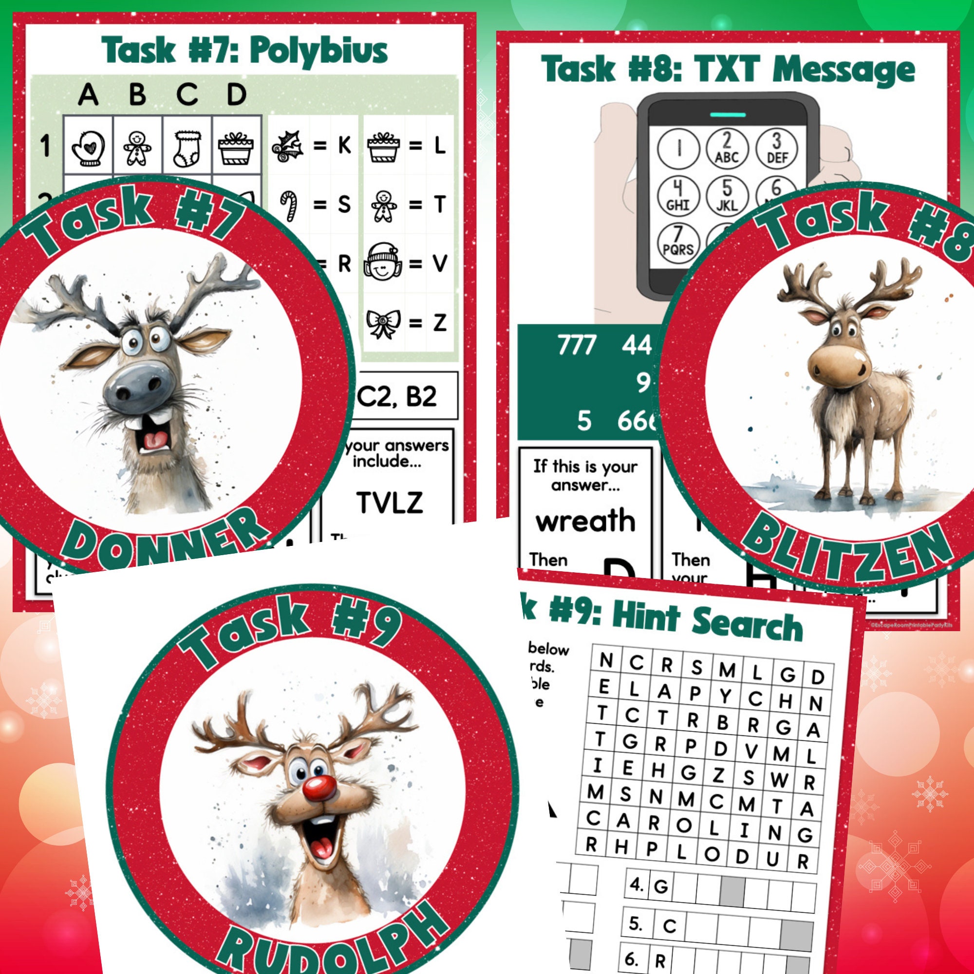 Christmas Hide and Seek With Santa Printable Escape Style Activity Game ...