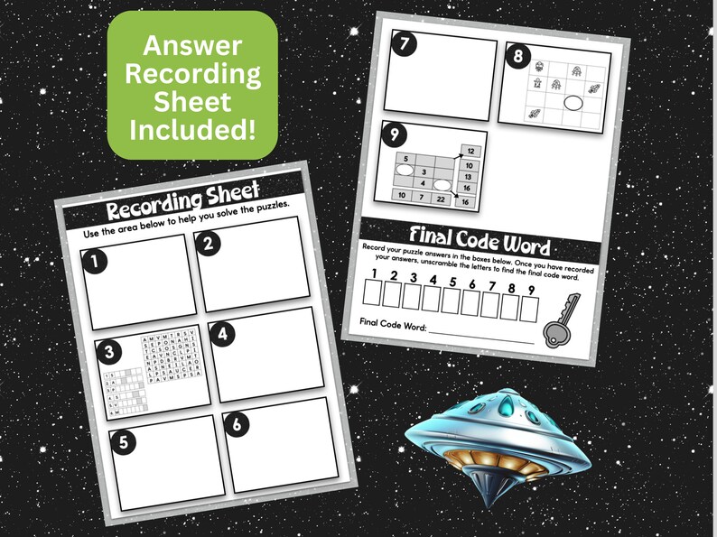 Aliens Printable Escape Style Activity Game for Ages 8-12 With ...
