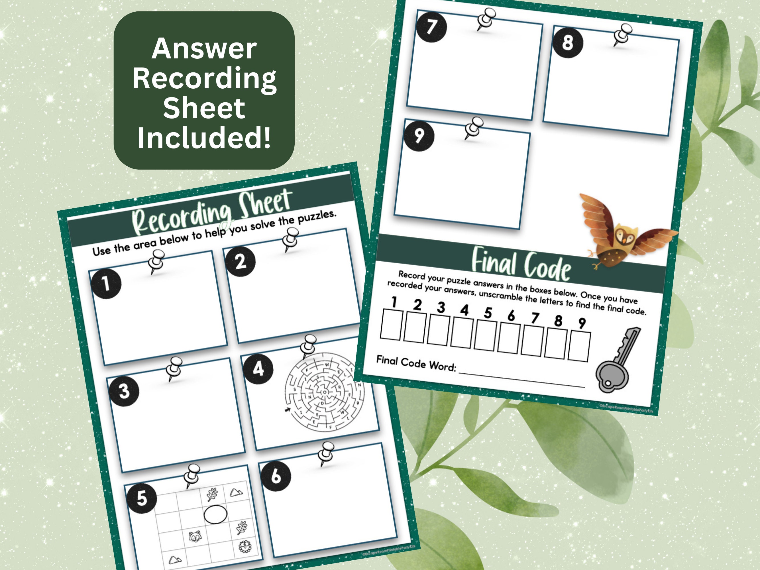 Magical Forest Escape Room Game: Printable Party Decor, 9 Task Puzzles ...