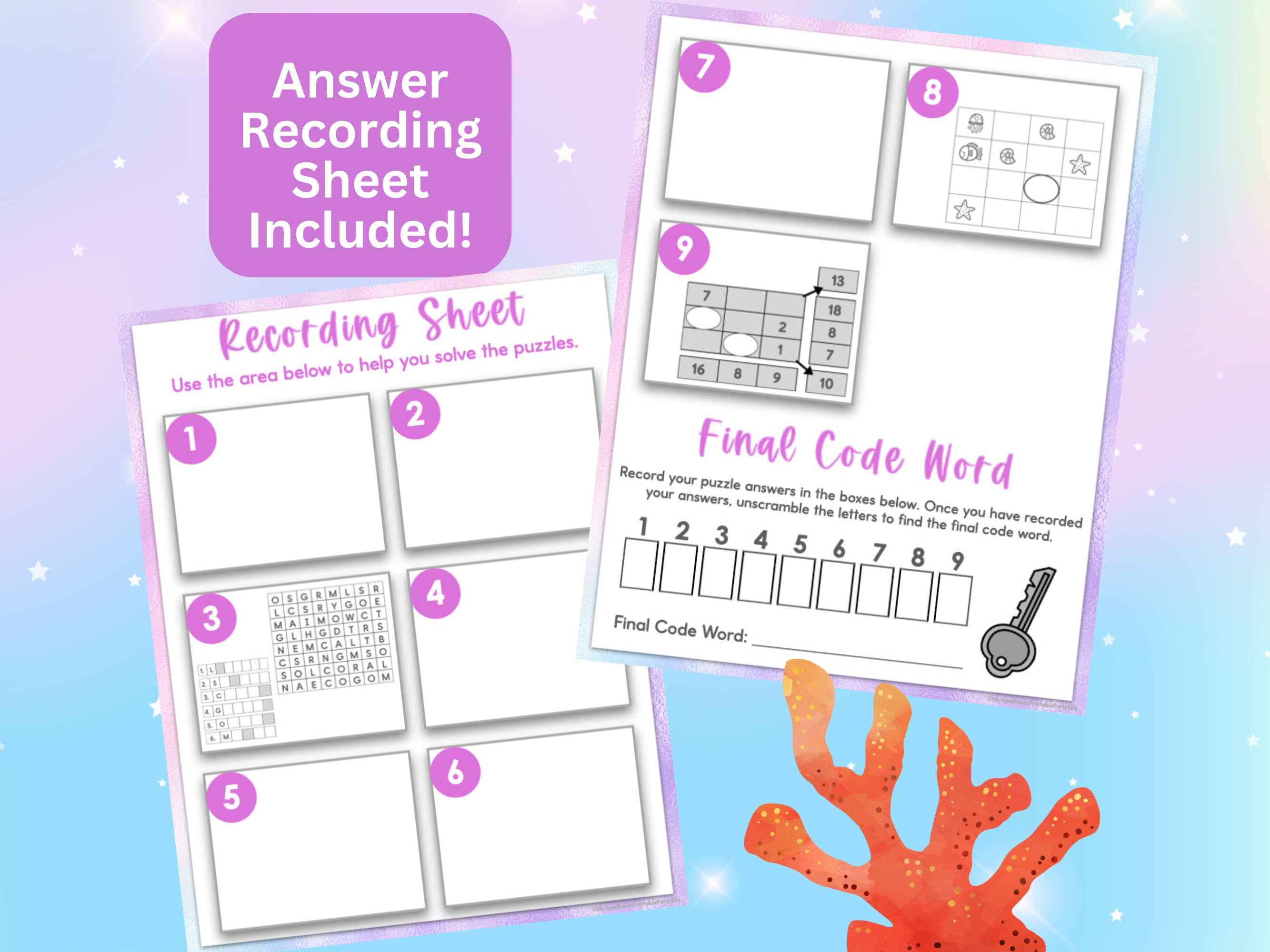 Mermaids Printable Escape Style Activity Game for Ages 8-12 With ...