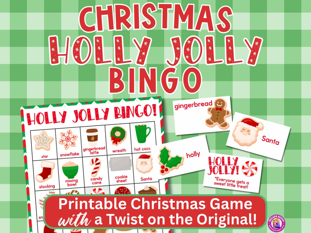 Christmas Holly Jolly Bingo Game: 30 Printable Cards (PDF) - Etsy