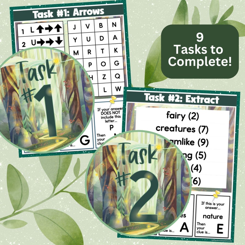 Magical Forest Printable Escape Style Activity Game for Ages 8-12 With Coordinating Printable ...