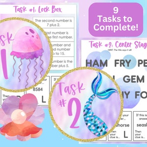 Mermaids Printable Escape Style Activity Game for Ages 8-12 With ...