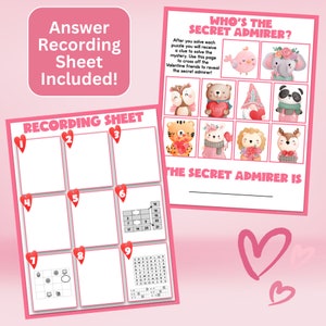 Secret Admirer Valentine's Day Themed Kids Mystery Printable Game Kit ...
