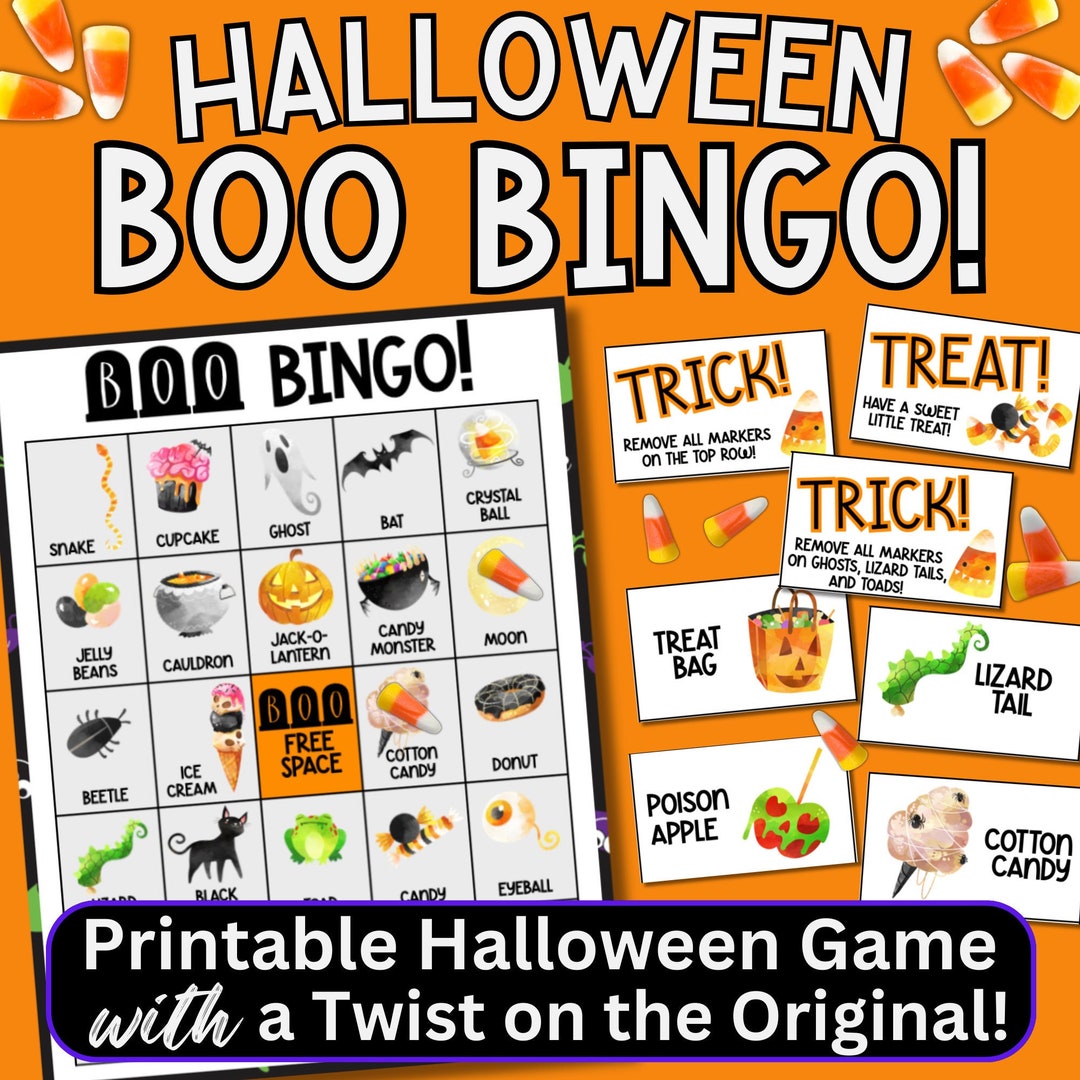 Halloween Boo Bingo Printable Game With Special Trick or Treat - Etsy