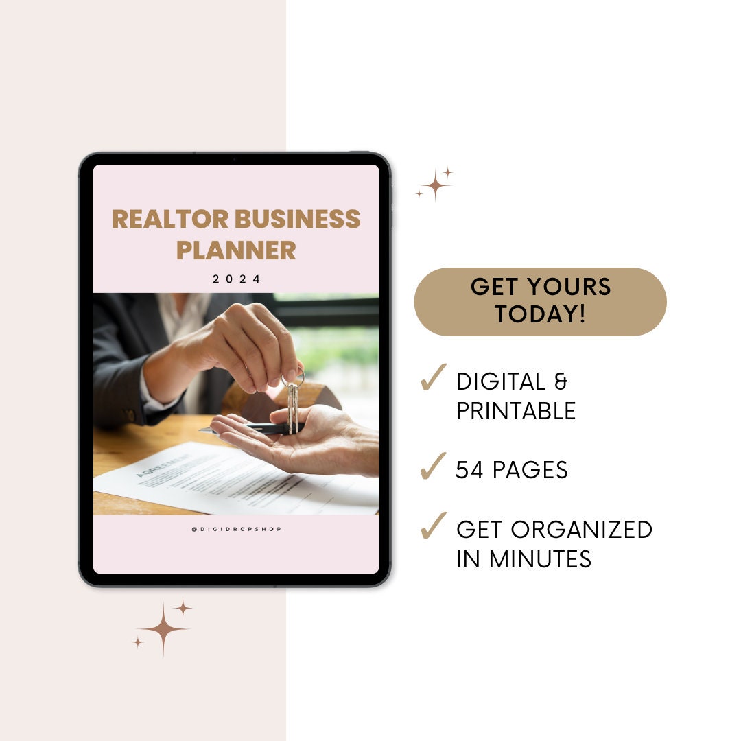 2024 REALTOR BUSINESS PLANNER! - Digital and Printable 54 Page Planner ...