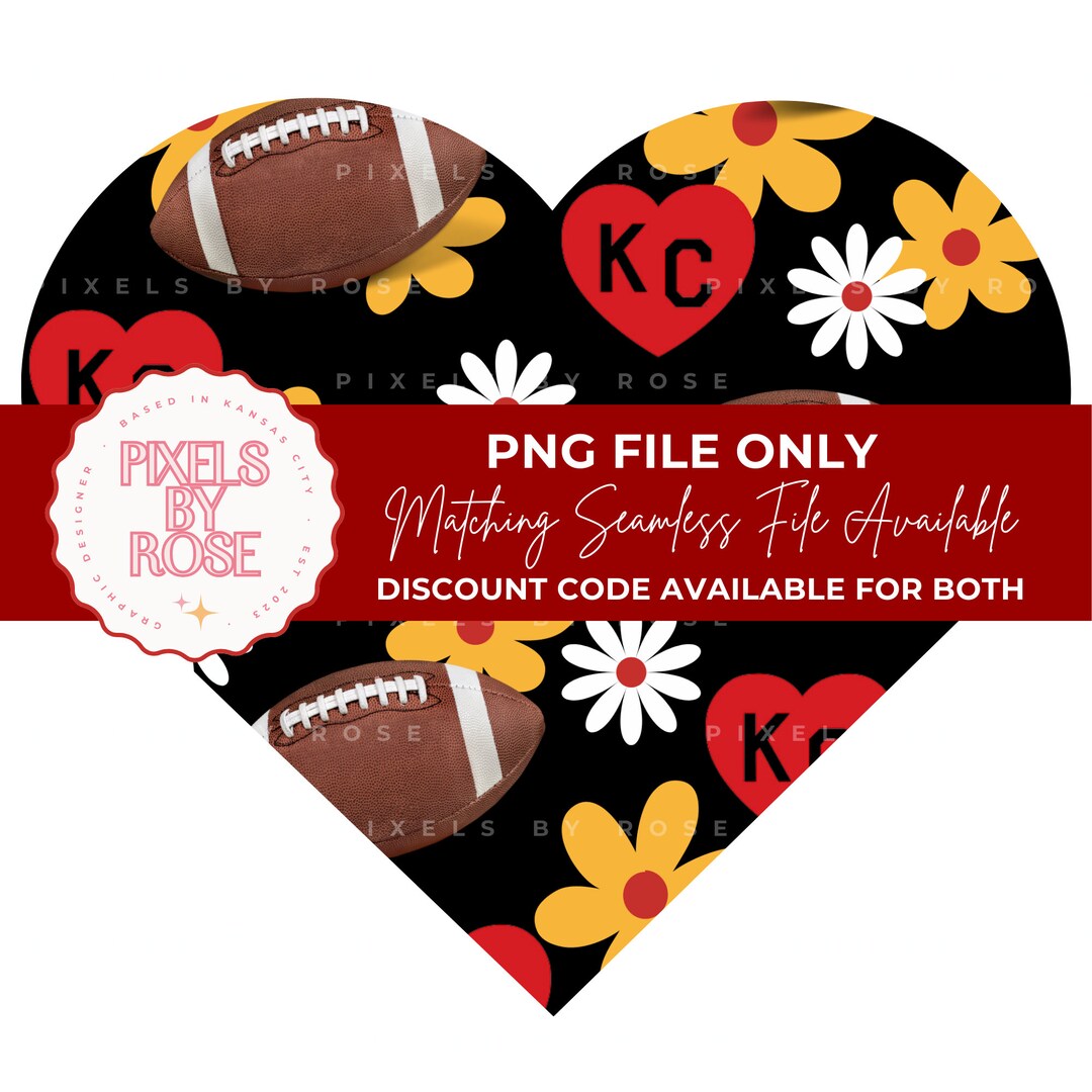 KC Heart Football Heart PNG - Etsy