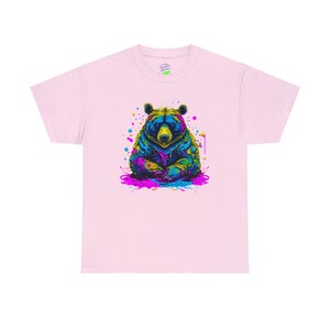 Psychedelic Trippy Bear Unisex Tee Shirt, Colorful Bear Design T-shirt, Vibrant Graphic Bear T ...
