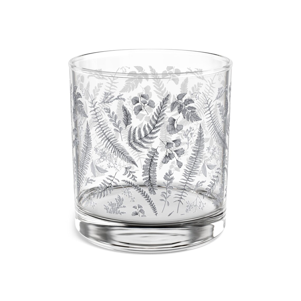 Rocks Glass, Cottagecore Neutral Fern Floral, Dopamine Decor. Coquette ...