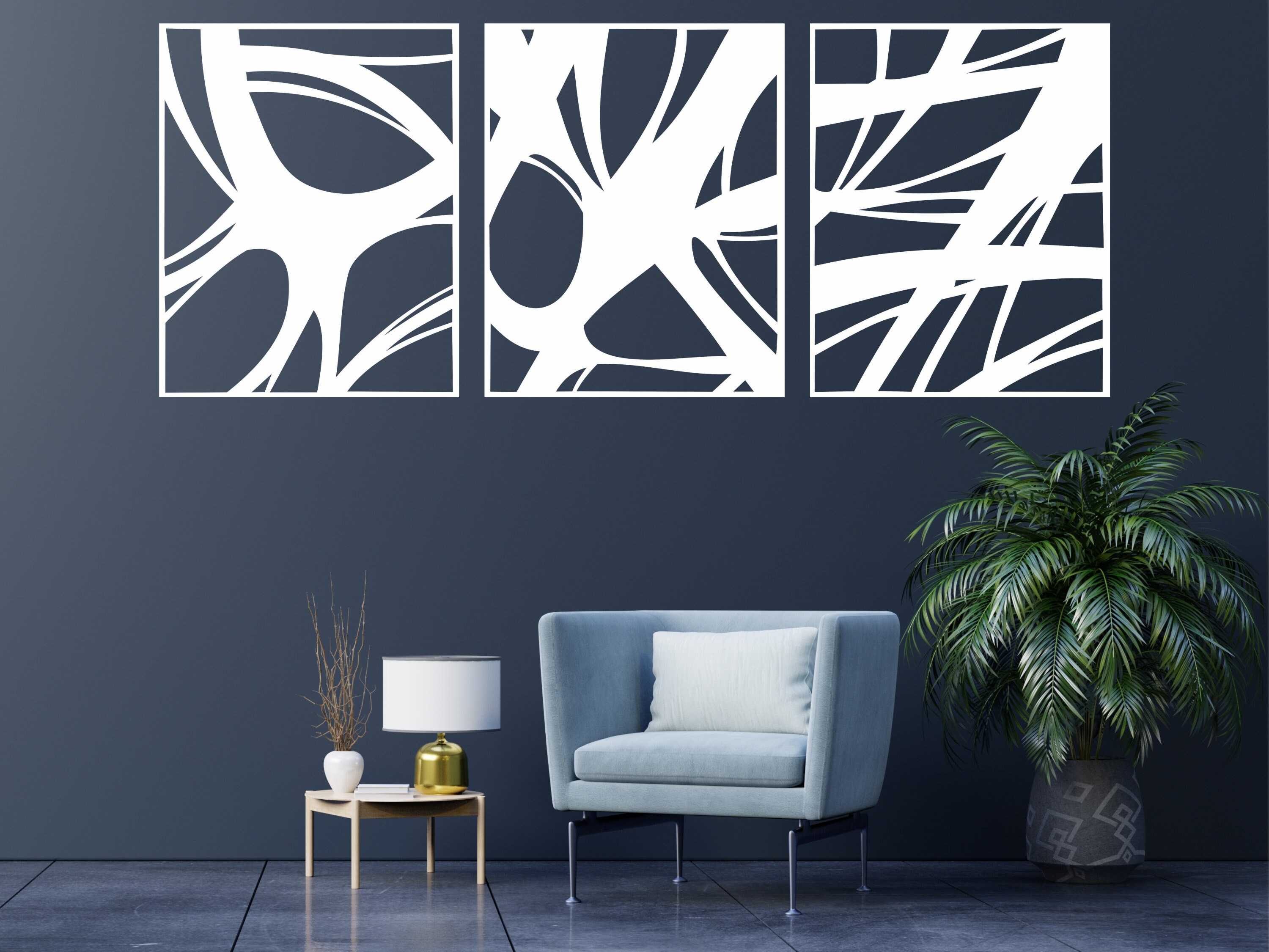 Modern Luxury Style Metal Wall Art, Mid Century Decor Abstract Metal ...