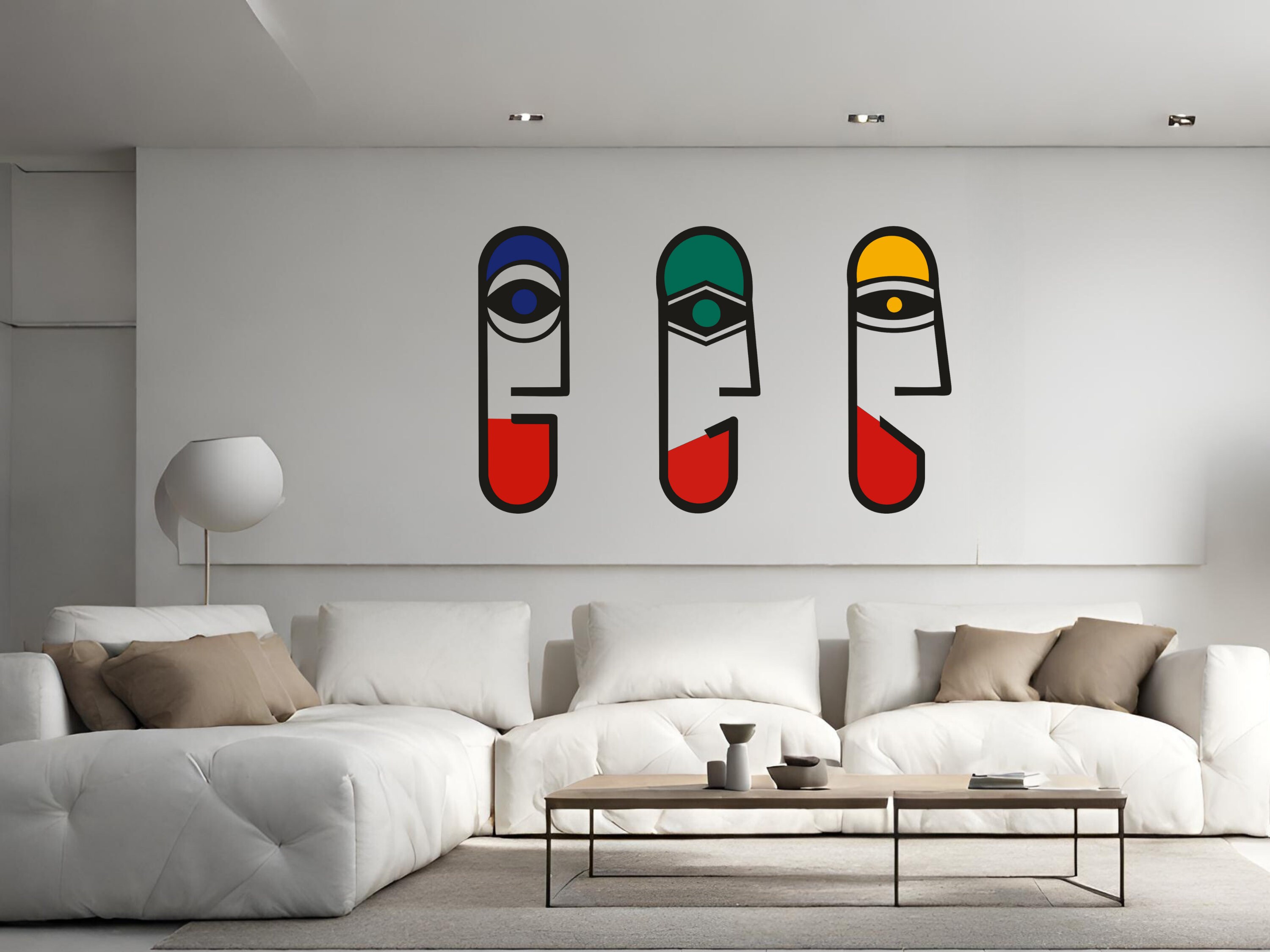 Colorful Triplets Decor, Colorful Metal Wall Decor, Multicolor Metal ...