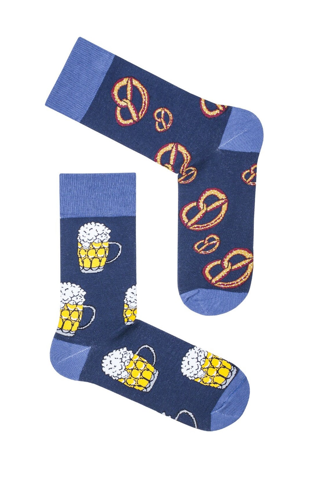 Beer Pretzels Man Socks, Funny Socks, Cozy Socks, Casual, Fun Design ...