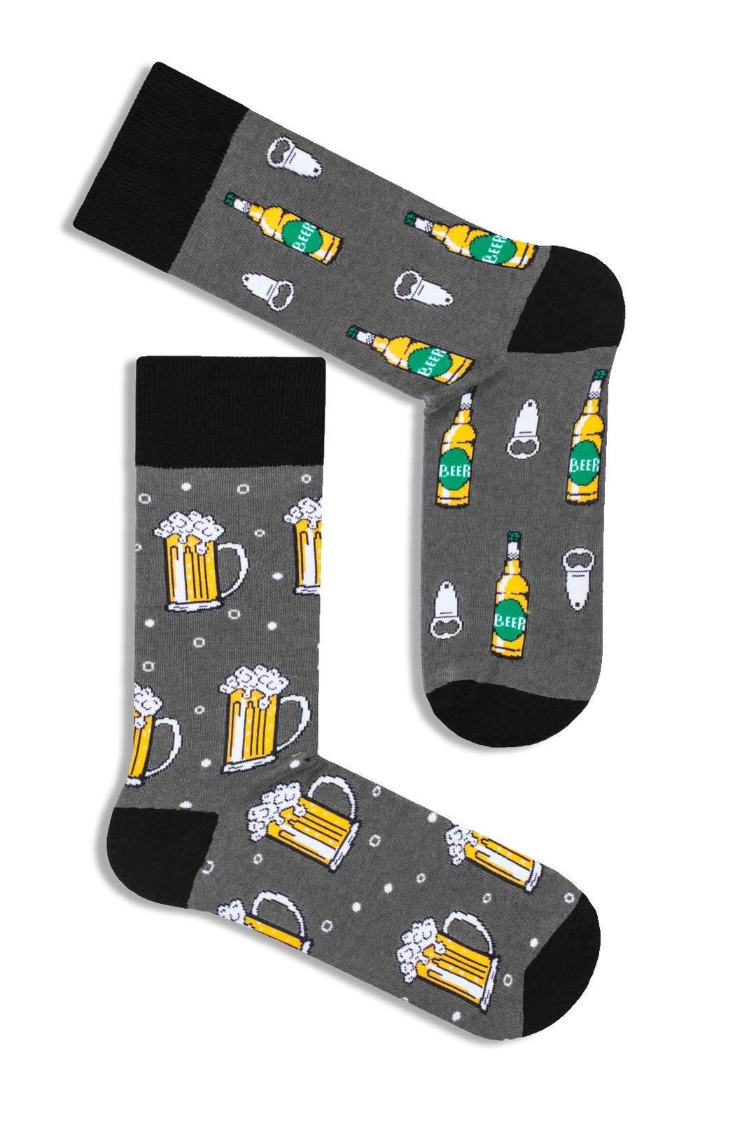 Beer Pitcher Mug Socks, Funny Socks, Cozy Socks, Casual, Fun Design ...