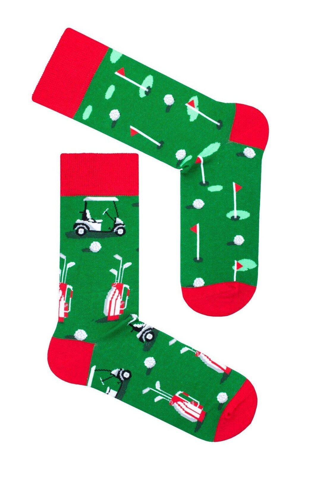 Golf Cart Golf Course Man Socks, Funny Socks, Cozy Socks, Casual, Fun ...