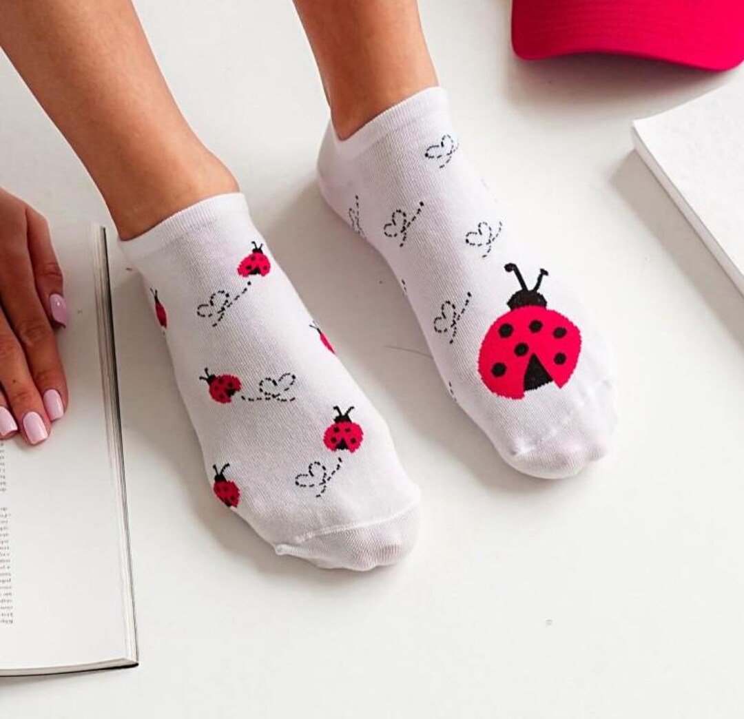 Ladybird Ladybug Woman Socks, Funny Socks, Cozy Socks, Casual, Fun ...