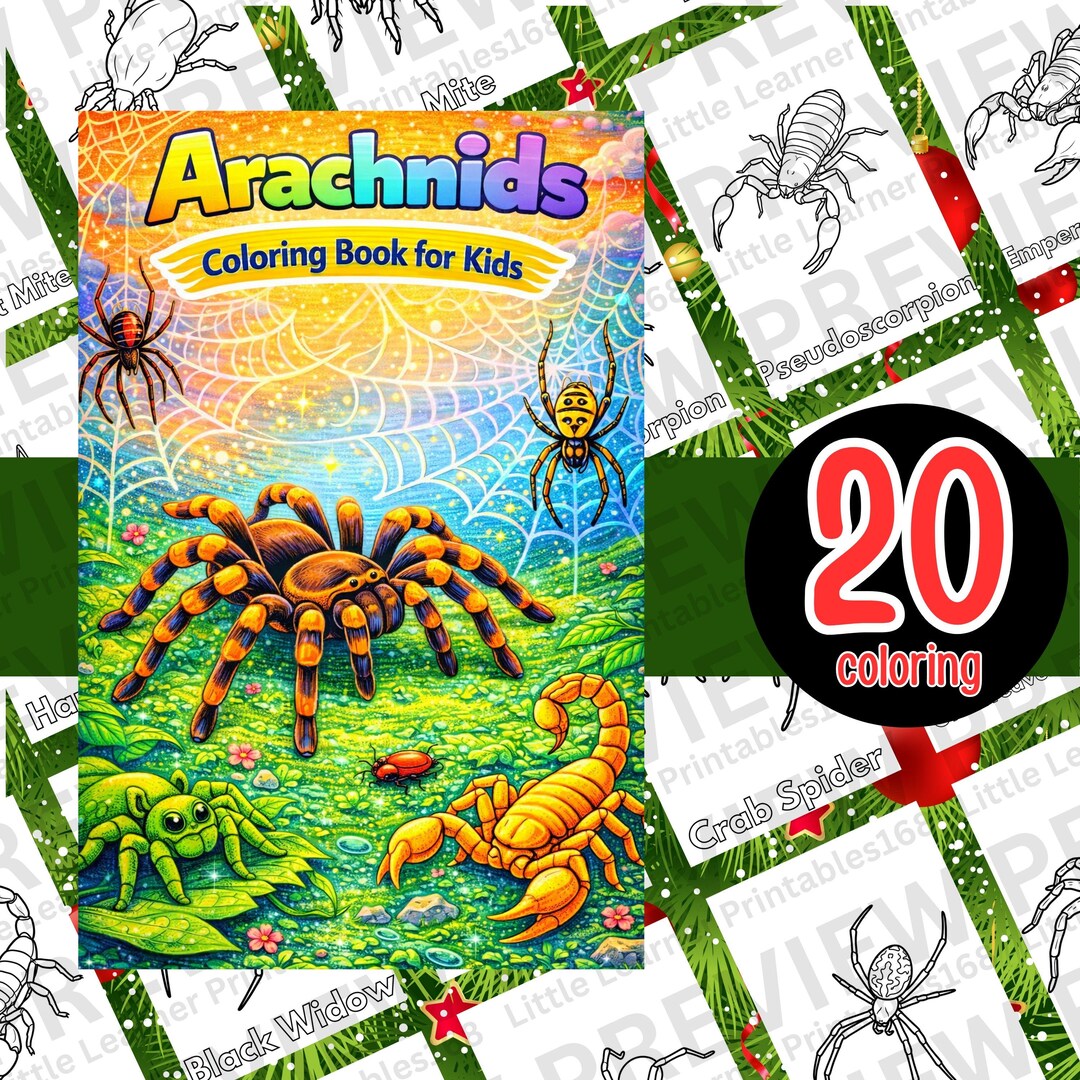 Arachnids Coloring Book for Kids: Spiders, Scorpions, Insects (PDF ...