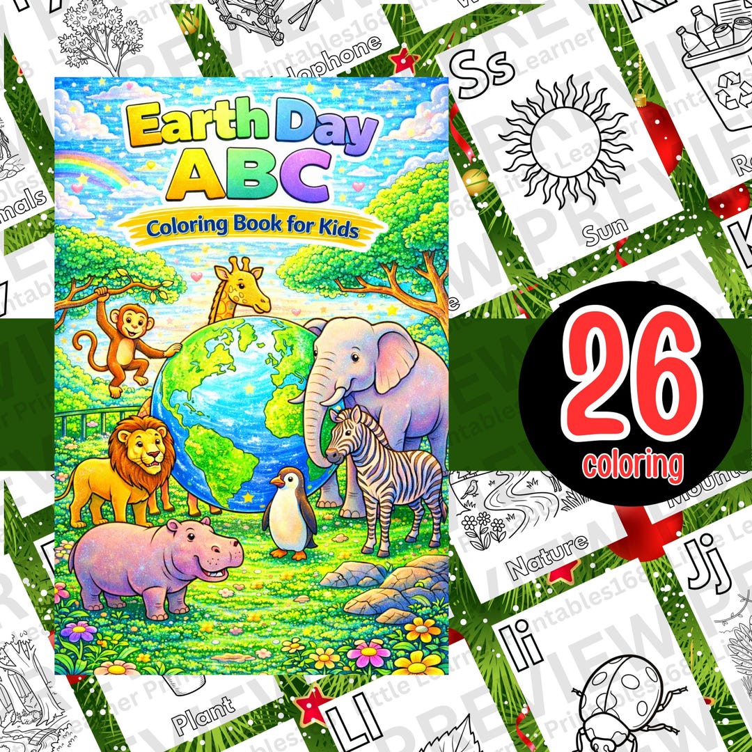 Earth Day Alphabet Coloring Book: Abcs, Recycling, Nature Activities ...