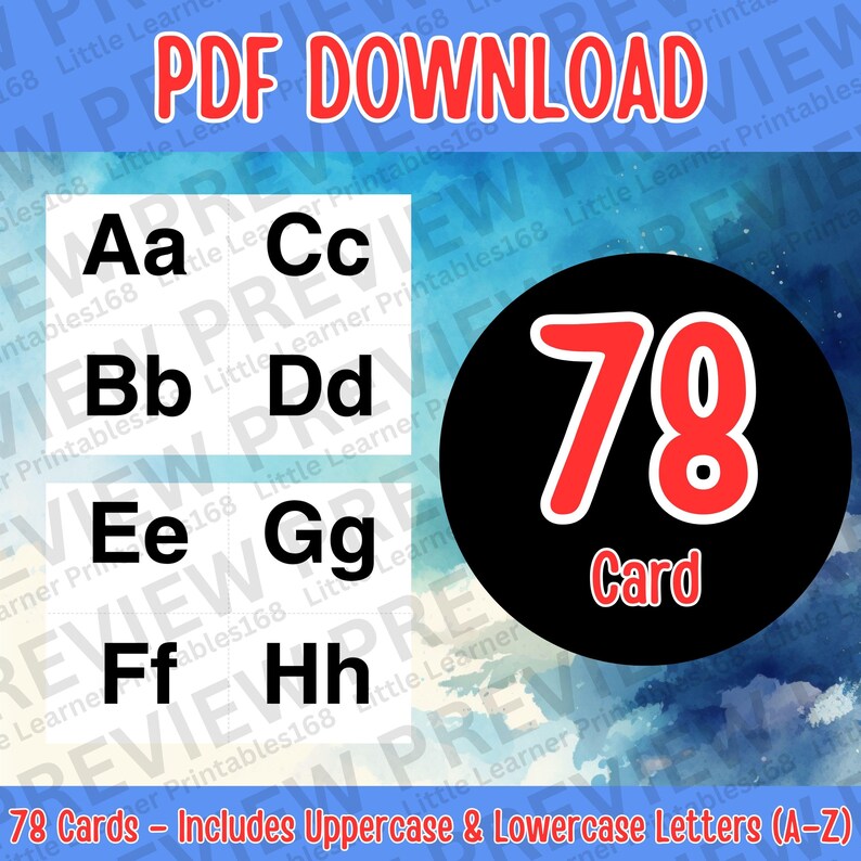 Tarjetas didácticas del alfabeto A-Z: Aprendizaje del ABC, preescolar y ...