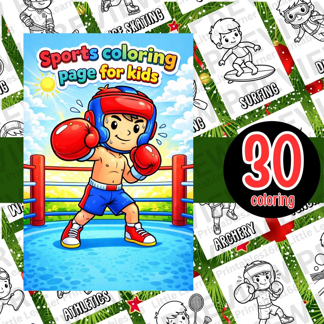 Sports Coloring Pages for Kids, Printable Activity Worksheets (PDF ...