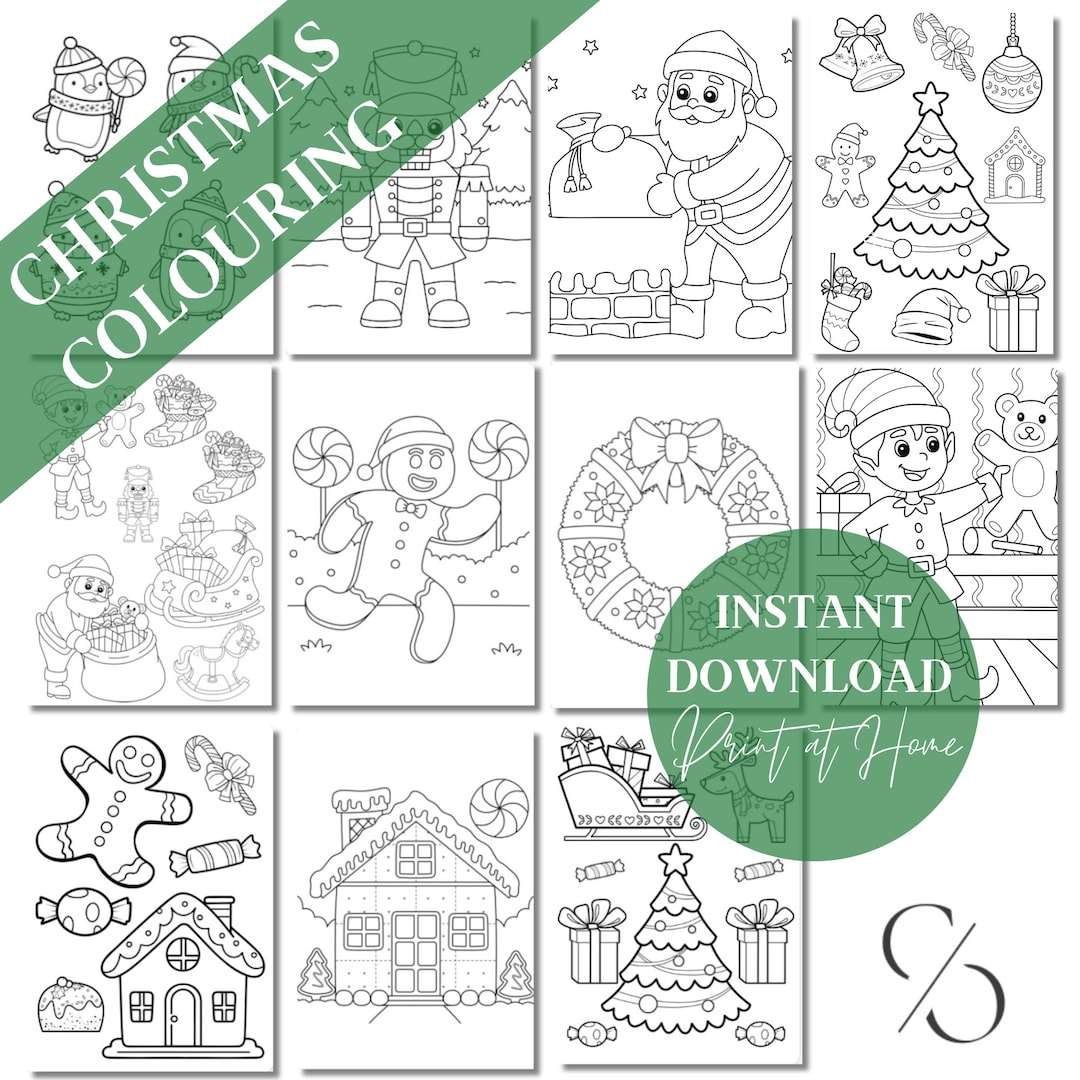 Christmas Colouring Printable 30 Pages - Etsy