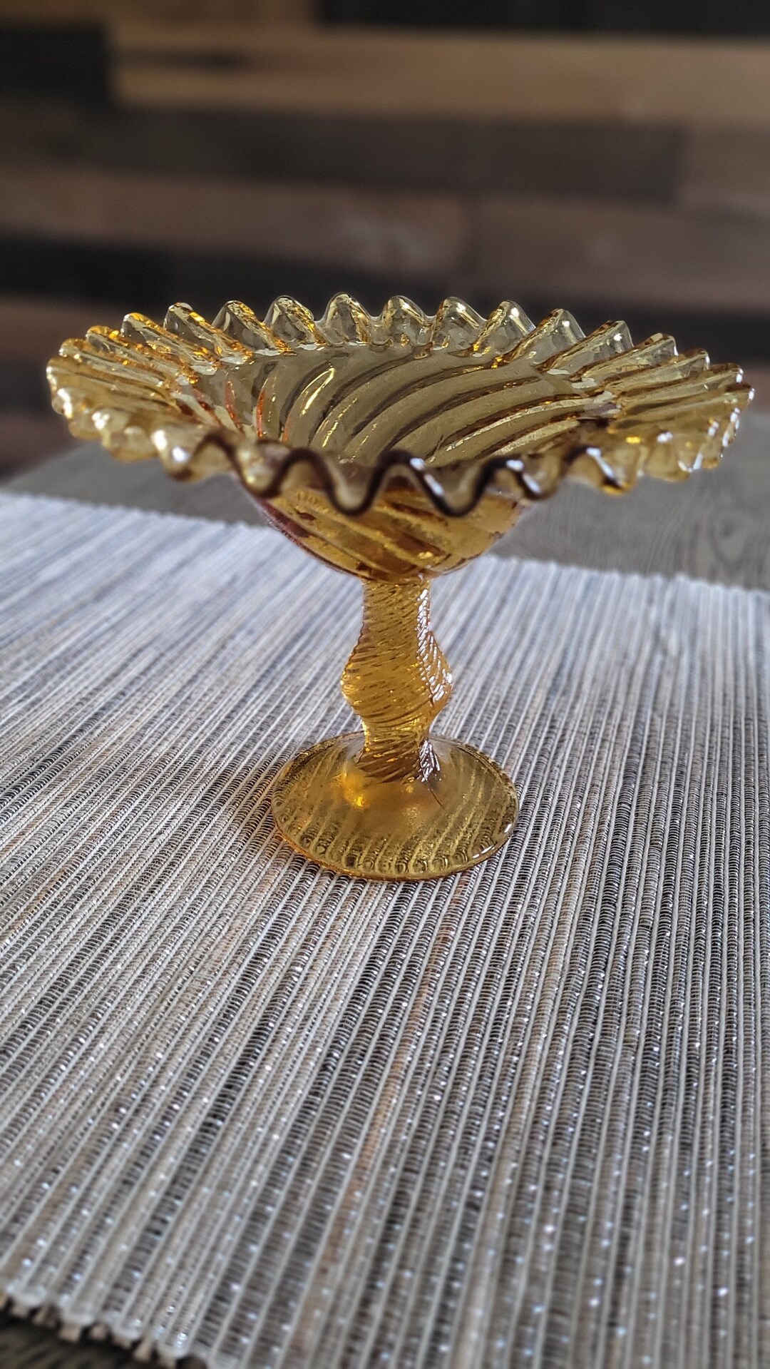 Vintage Amber Glass Candy Dish - Etsy