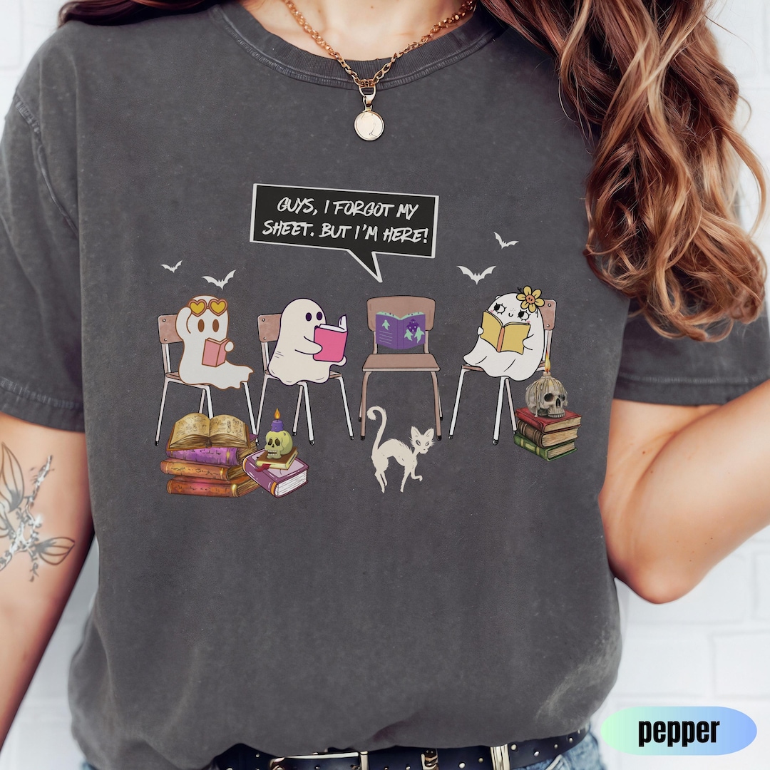 Halloween Book Club Ghost Shirt, Ghost Book Reading Shirt, Spooky Book ...