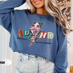 ADHD Highway To...hey Look a Squirrel Sweater, Funny Adhd Sweatshirt ...