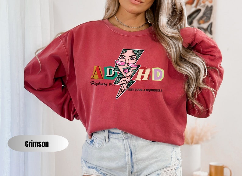 ADHD Highway To...hey Look a Squirrel Sweater, Funny Adhd Sweatshirt ...