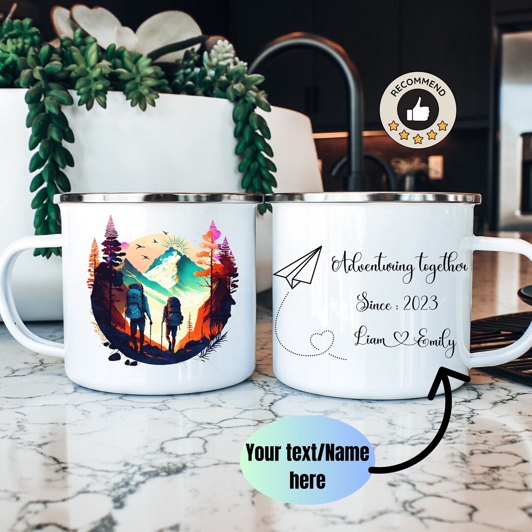 Personalized Camping Couple Mug, Adventure Partner Camp Mug, Unique ...