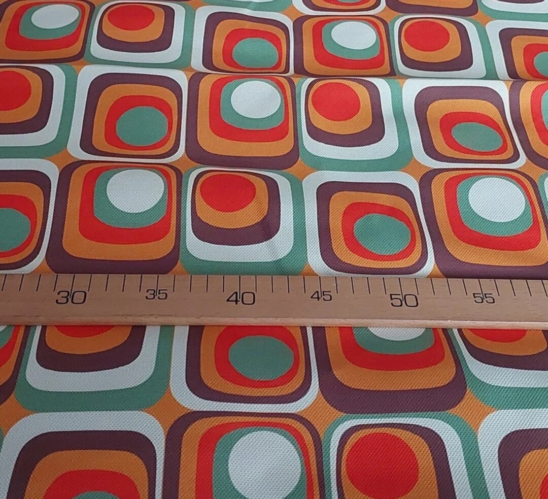 Retro,vintage Stlyle,geometric Pattern Upholstery Fabric,1960s Home ...