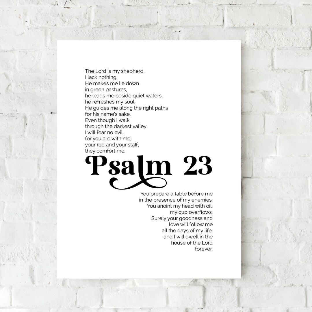 Psalm 23 | Biblical Art Print - Etsy
