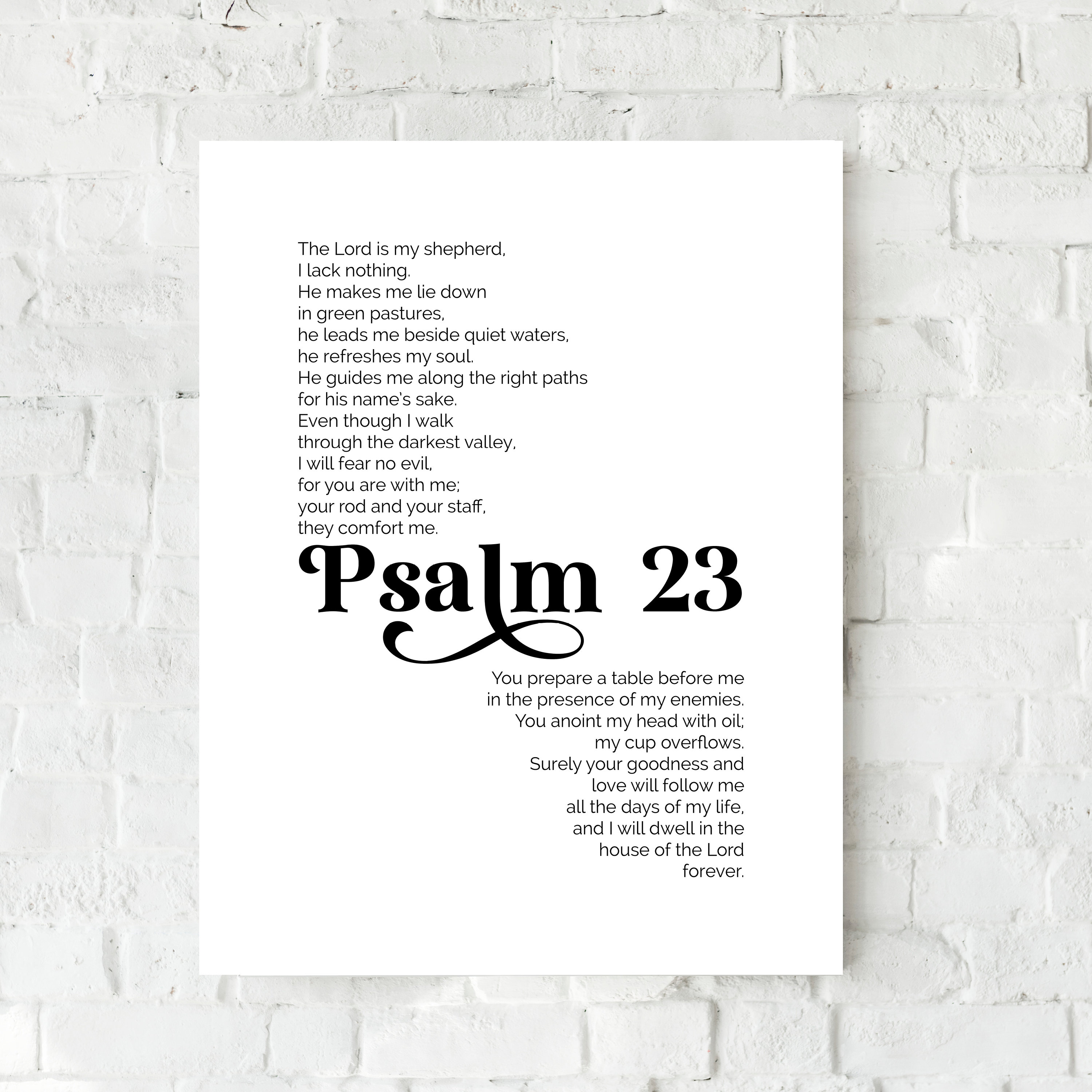 Psalm 23 | Biblical Art Print - Etsy
