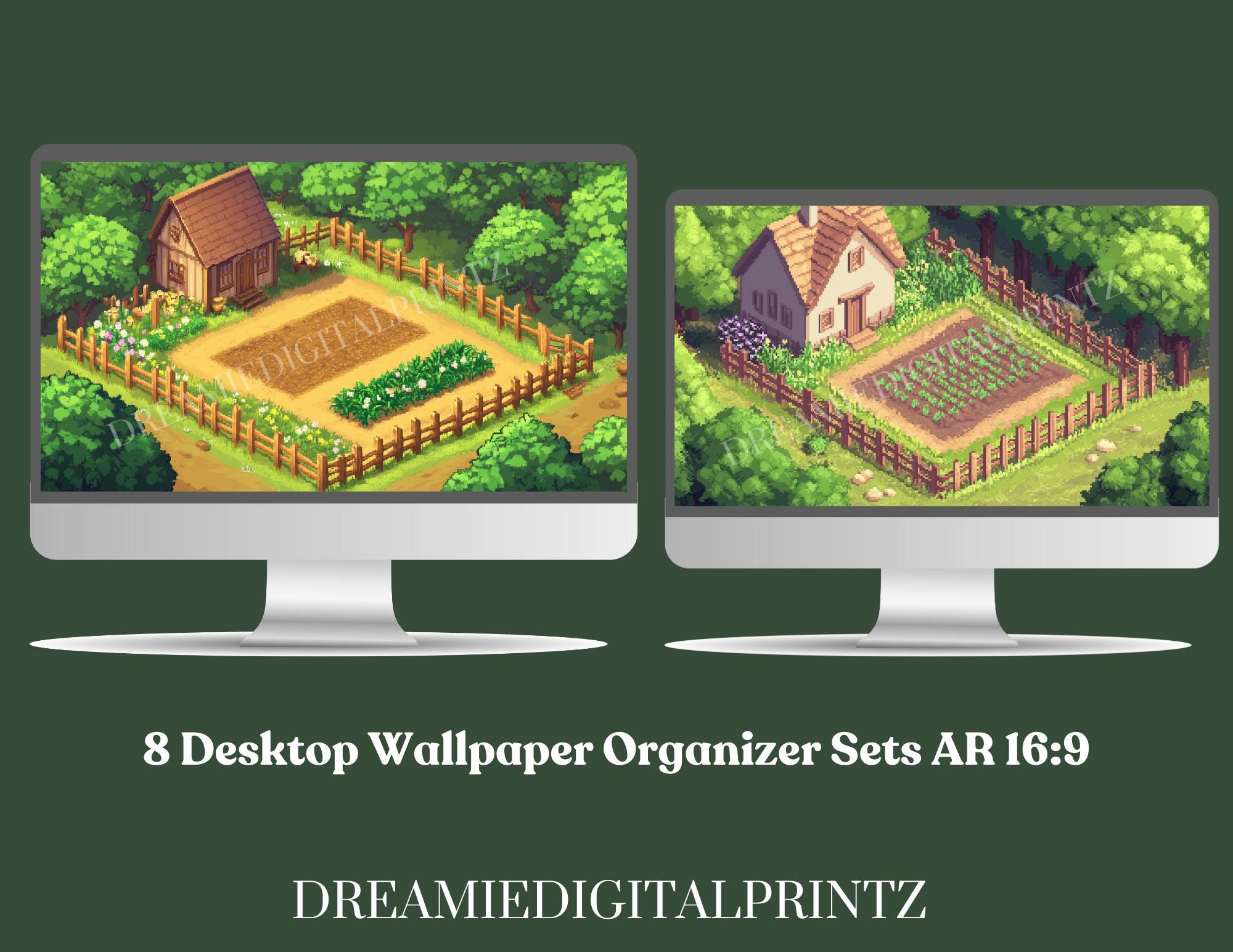 Stardew Valley Inspired Background Desktop Wallpaper Farming Icons MAC ...