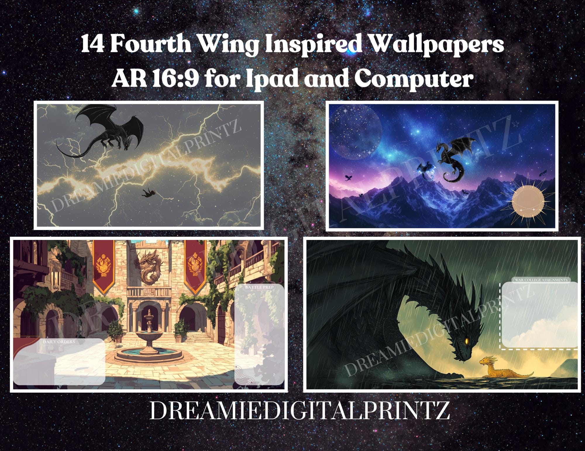 Fourth Wing Inspired Desktop Wallpaper for Monitor and Desktop ...