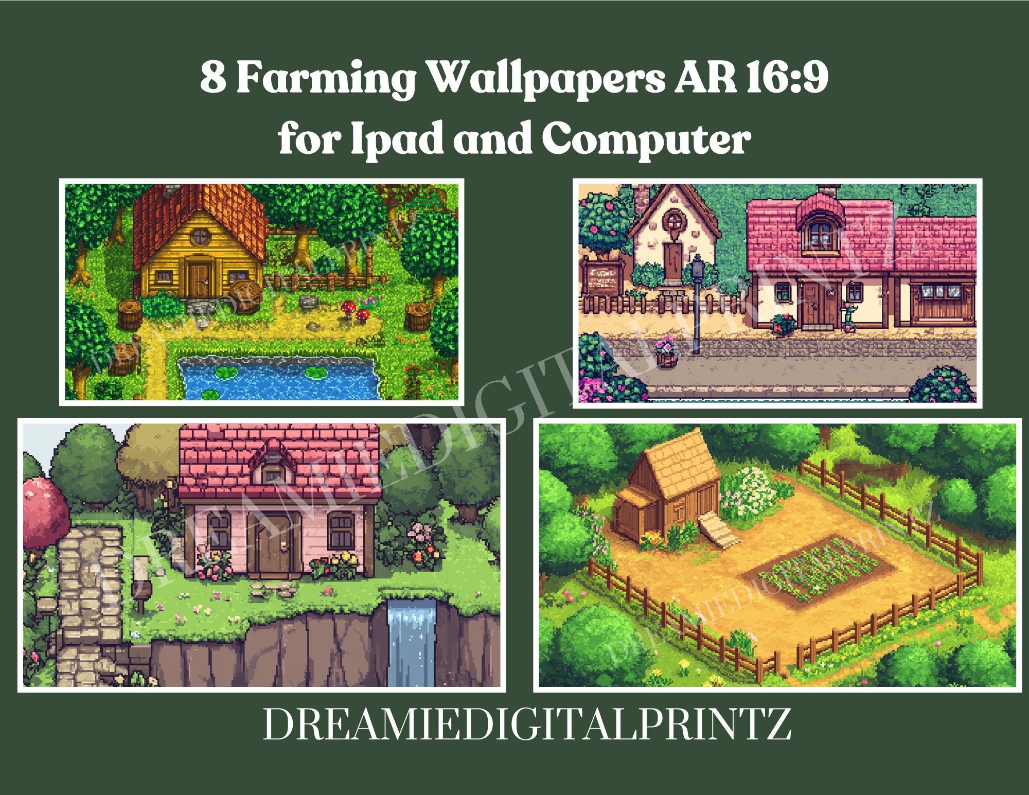 Stardew Valley Inspired Background Desktop Wallpaper Farming Icons MAC ...