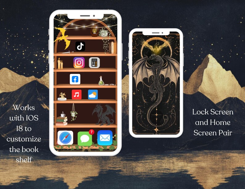 Fourth Wing Wallpaper Inspired Bookshelf Wallpaper iPhone IOS Wallpaper ...