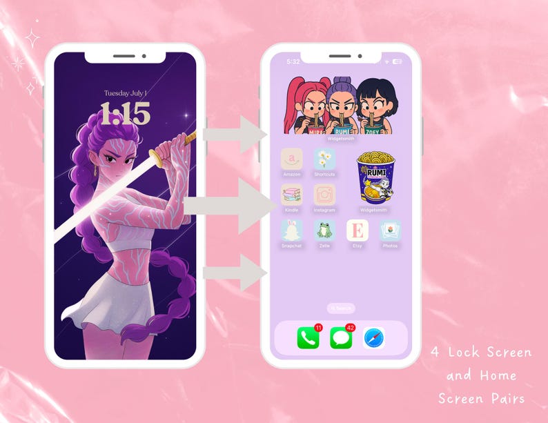 Kpop Demon Hunter Inspired Wallpaper for Phone Background and Android ...