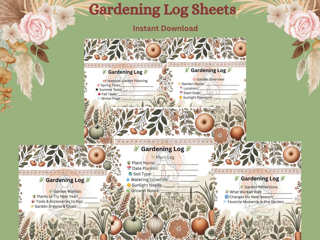 Printable Gardening Log- Garden Planner & Plant Care Tracker-digital ...